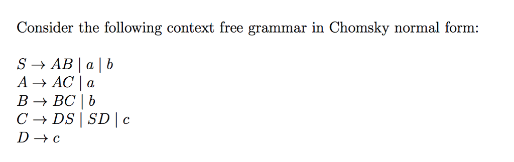 Solved Consider the following context free grammar in | Chegg.com