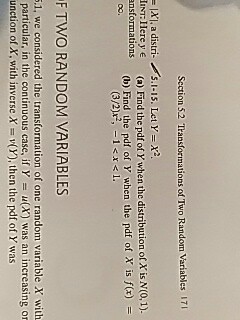 Solved Section 52 Transformations of Two Random Variables | Chegg.com