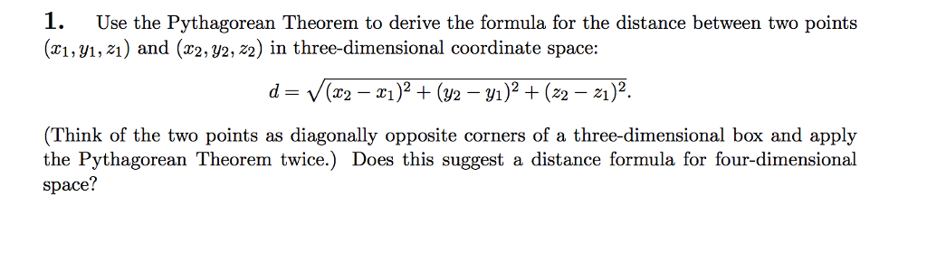 Solved Use the Pythagorean Theorem to derive the formula for | Chegg.com