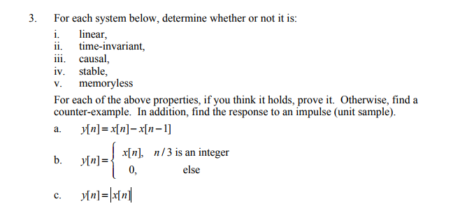 Solved For each system below, determine whether or not it | Chegg.com