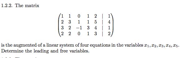 Solved The matrix (1 1 0 1 2 1 2 3 1 1 5 4 3 2 -1 3 4 1 | Chegg.com