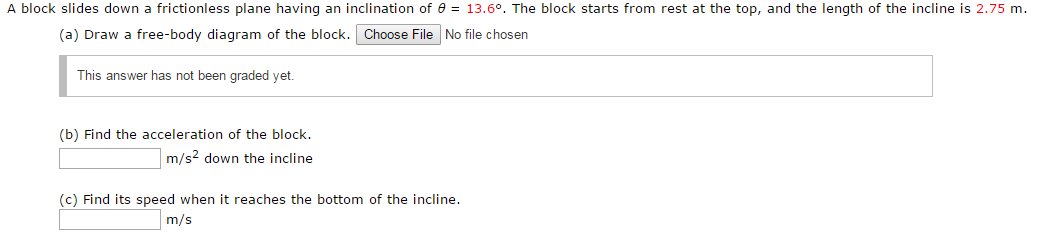 Solved A block slides down a frictionless plane having an | Chegg.com