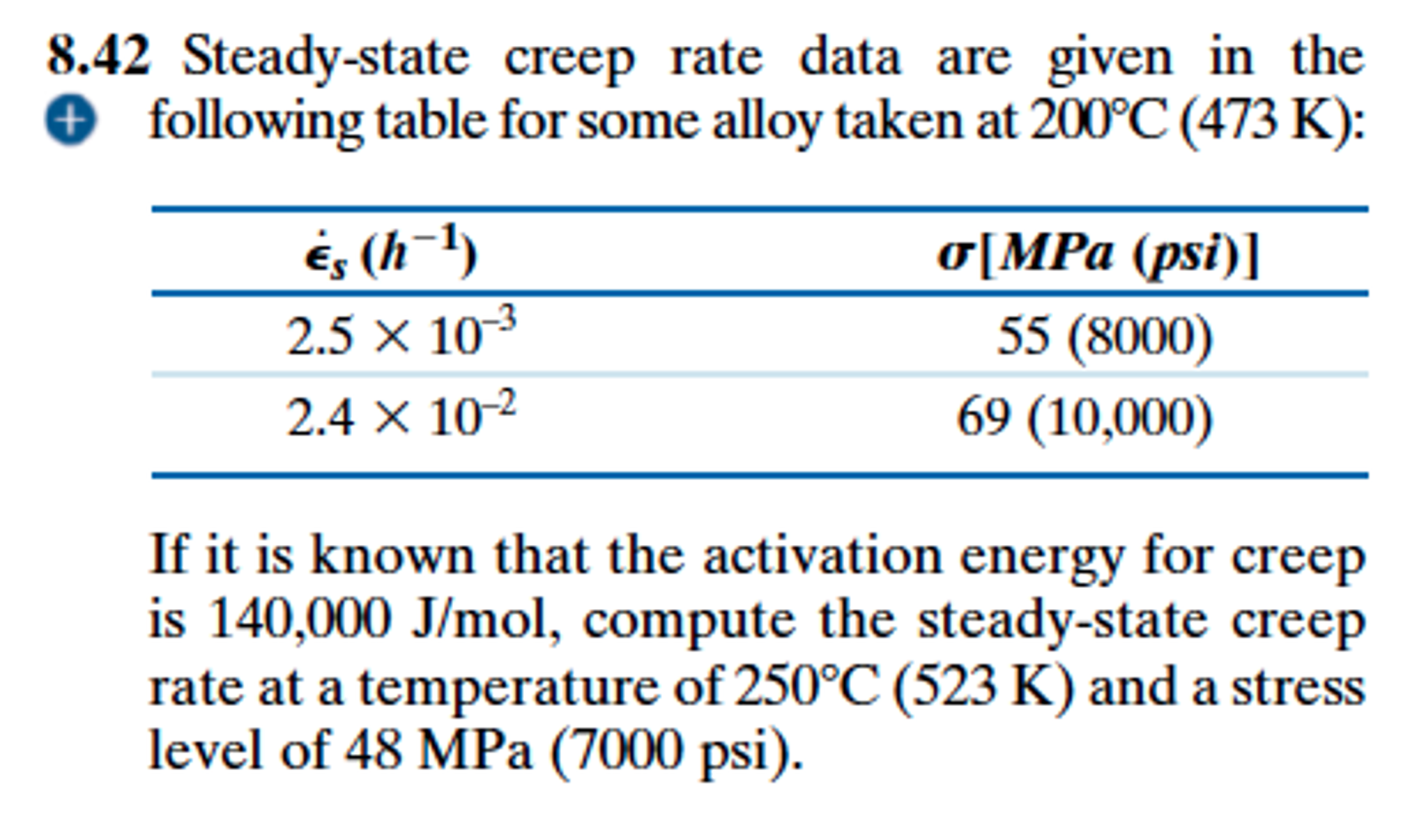 Solved Steady-state Creep Rate Data Are Given In The, 44% OFF Solved Steady-state Creep Rate Data Are Given In The, 44% OFF