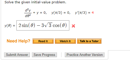 Solved Solve the given initial-value problem d2 y = 0, | Chegg.com