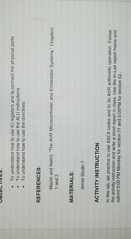 Solved To understand how to use IO registers and to connect | Chegg.com