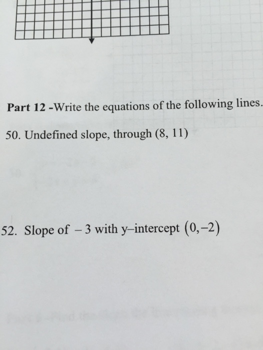 Solved Write the equations of the following lines. | Chegg.com