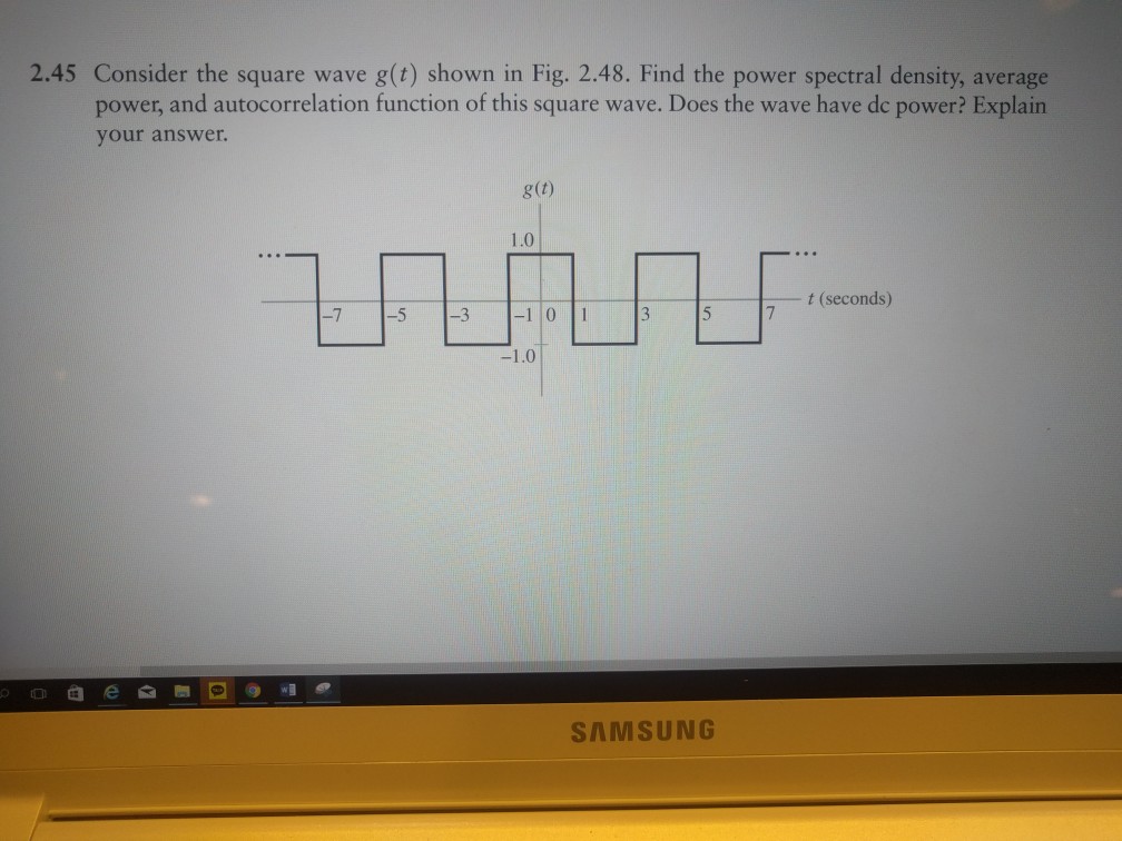 Solved 2.45 Consider the square wave g(t) shown in Fig. | Chegg.com