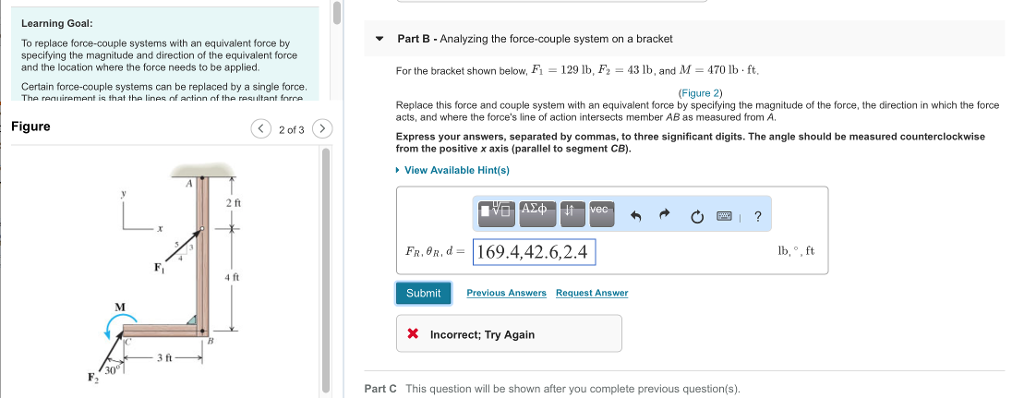 Solved Learning Goal Part B - Analyzing the force-couple | Chegg.com
