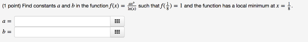 Solved Find constants a and b in the function f(x) = | Chegg.com
