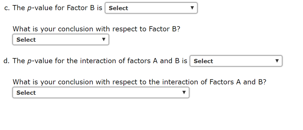 Solved A Factorial Experiment Was Designed To Test For Any