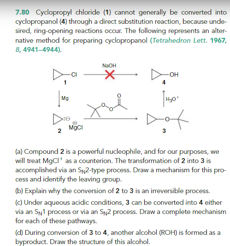 Solved 7.80 Cyclopropyl chloride (1) cannot generally be | Chegg.com