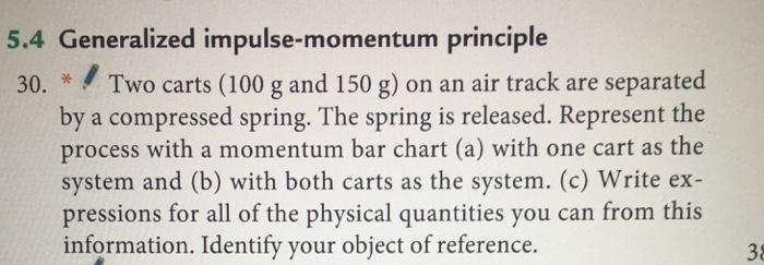 Solved Generalized impulse-momentum principle Two carts | Chegg.com