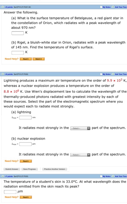 Solved What is the surface temperature of Betelgeuse, a red | Chegg.com
