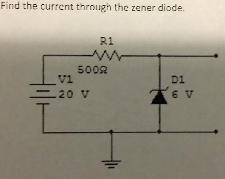 Solved Find the current through the zener diode. | Chegg.com