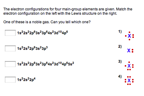 Solved The electron configurations for four main-group | Chegg.com