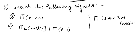 Solved Sketch the following signals:- pi(t-0.5) | Chegg.com
