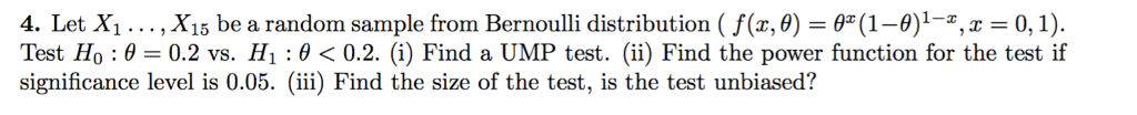 Finding a uniformly most powerful (UMP) test, and the | Chegg.com