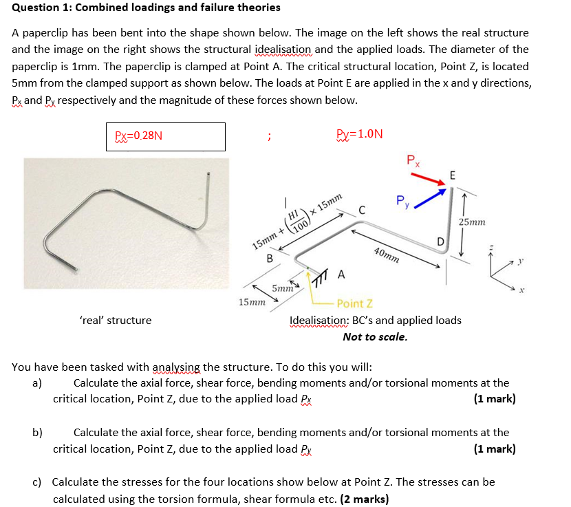Solved Question 1: Combined loadings and failure theories A | Chegg.com
