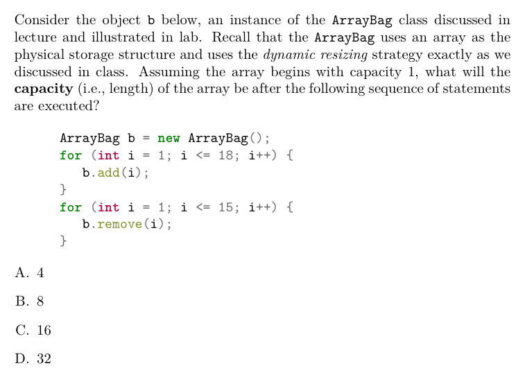 Solved Consider the object b below, an instance of the | Chegg.com
