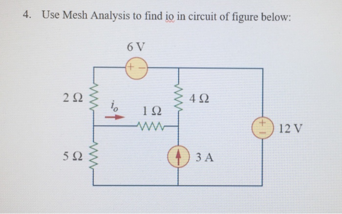Solved Use Mesh Analysis to find i_o in circuit of figure | Chegg.com