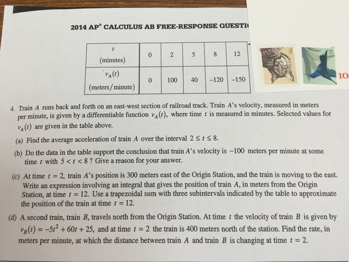 Solved Train A runs back and forth on an east-west section | Chegg.com