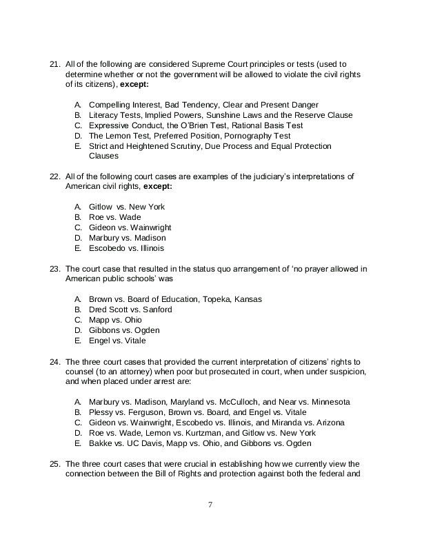 21. All of the following are considered Supreme Court | Chegg.com