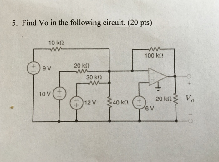Solved Find V_o in the following circuit. | Chegg.com
