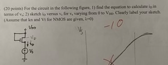 Solved (20 points) For the circuit in the following figure, | Chegg.com