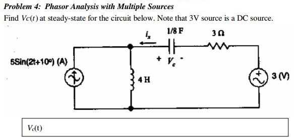 Solved Find Vc(t) at steady-state for the circuit below. | Chegg.com