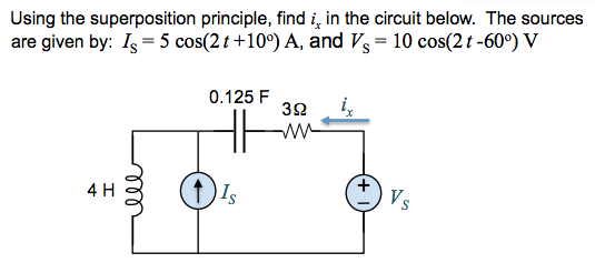 Solved Using the superposition principle, find ix in the | Chegg.com