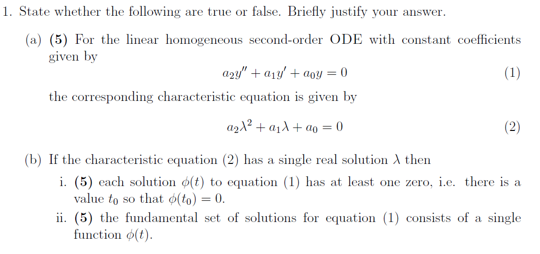 Solved State whether the following are true or false. | Chegg.com