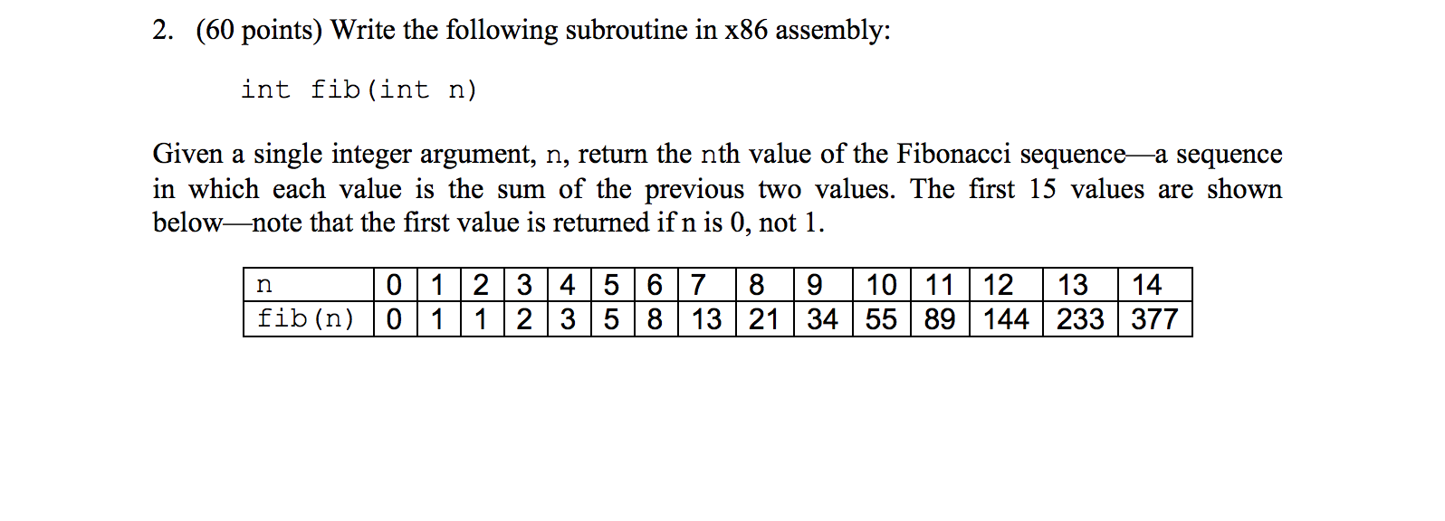 Solved Write The Following Subroutine In X86 Assembly
