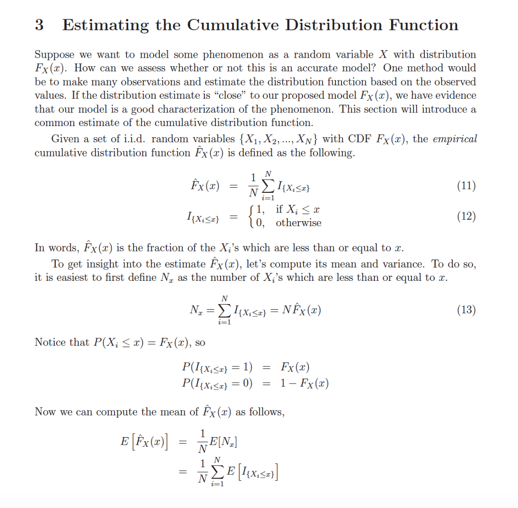 3 Estimating the Cumulative Distribution Function | Chegg.com