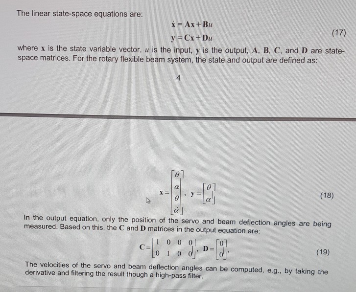 Solved Given the state vector x defined in Eq. (18), use | Chegg.com