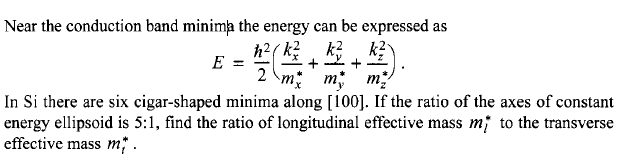 Solved Near the conduction band minima the energy can be | Chegg.com