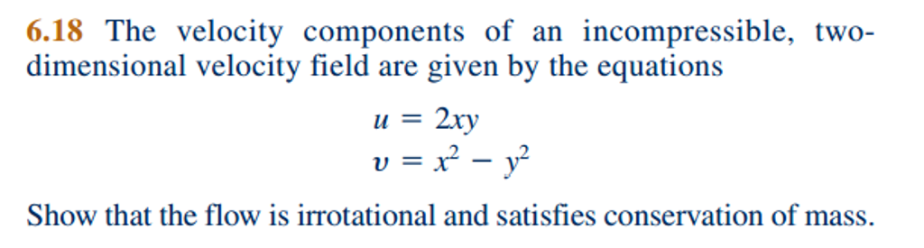 Solved The velocity components of an incompressible, | Chegg.com