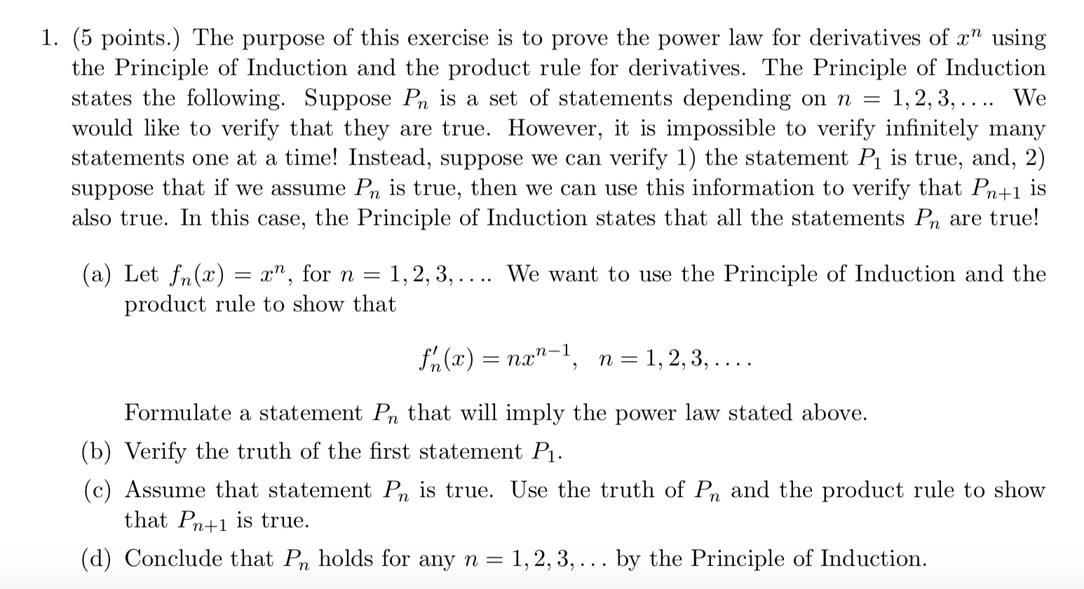 Solved The purpose of this exercise is to prove the power | Chegg.com