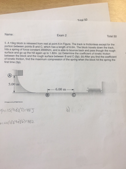 Solved A 15kg block is released from rest at point A in | Chegg.com
