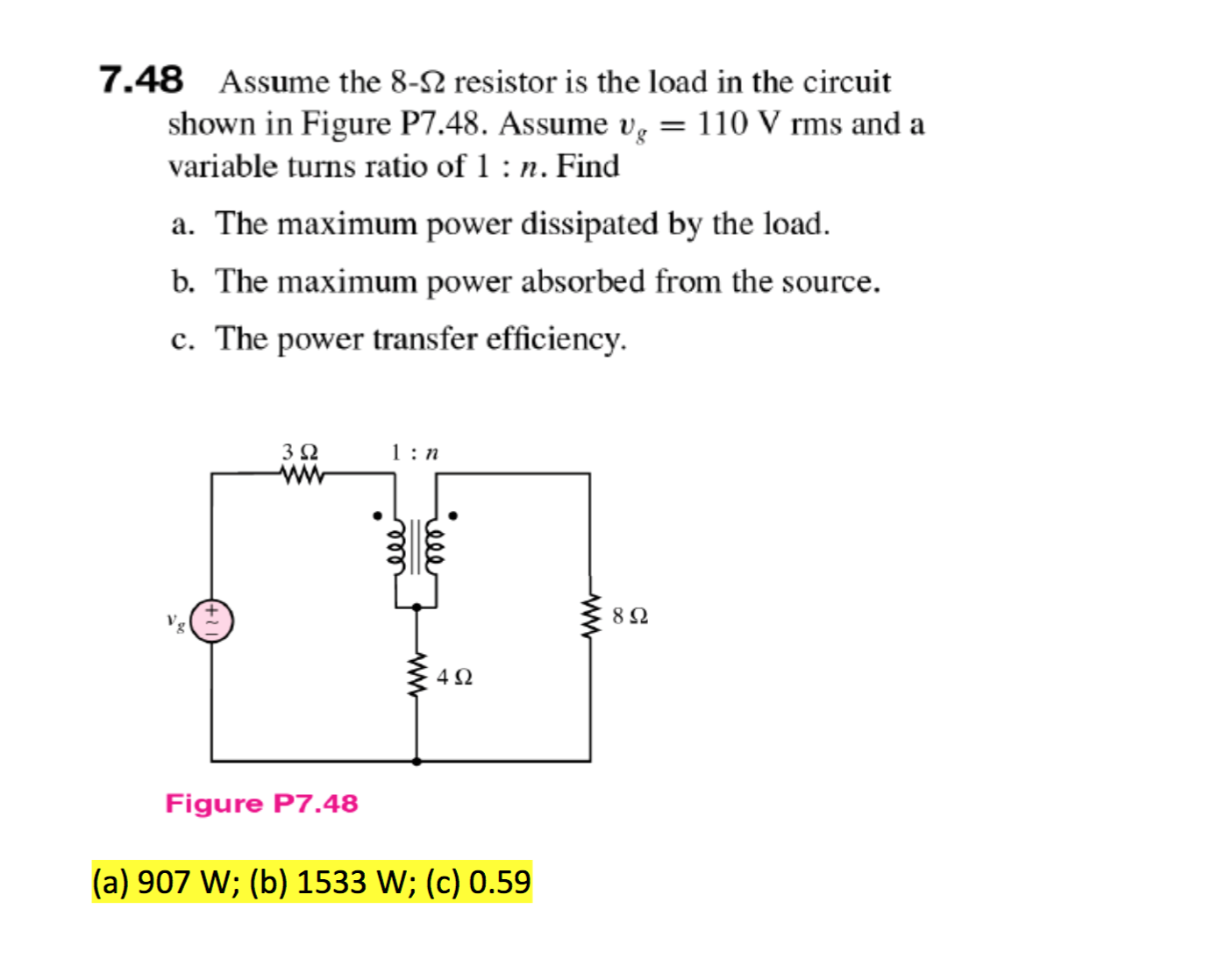 Assume the 8-ohm resistor is the load in the circuit | Chegg.com