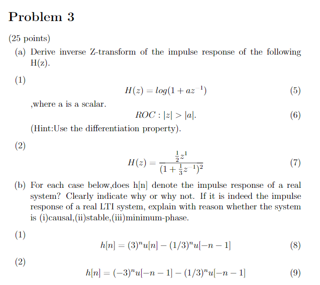 Solved (a) Derive inverse Z-transform of the impulse | Chegg.com