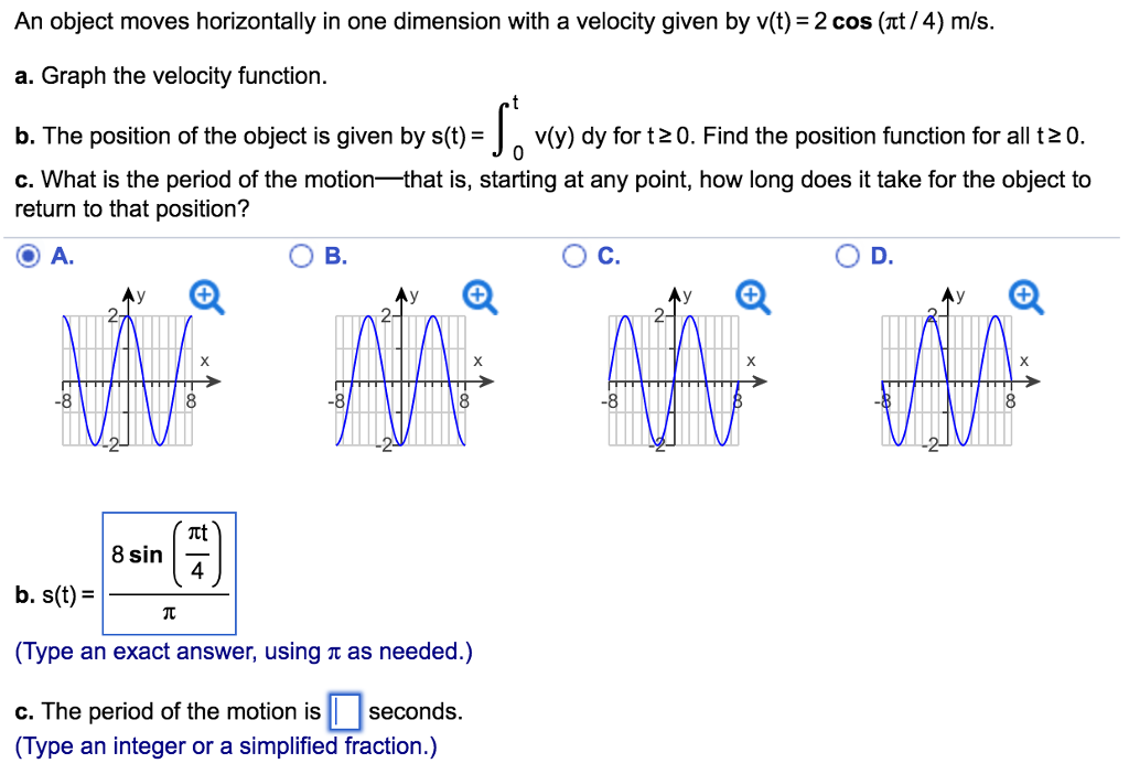 Solved An object moves horizontally in one dimension with a | Chegg.com