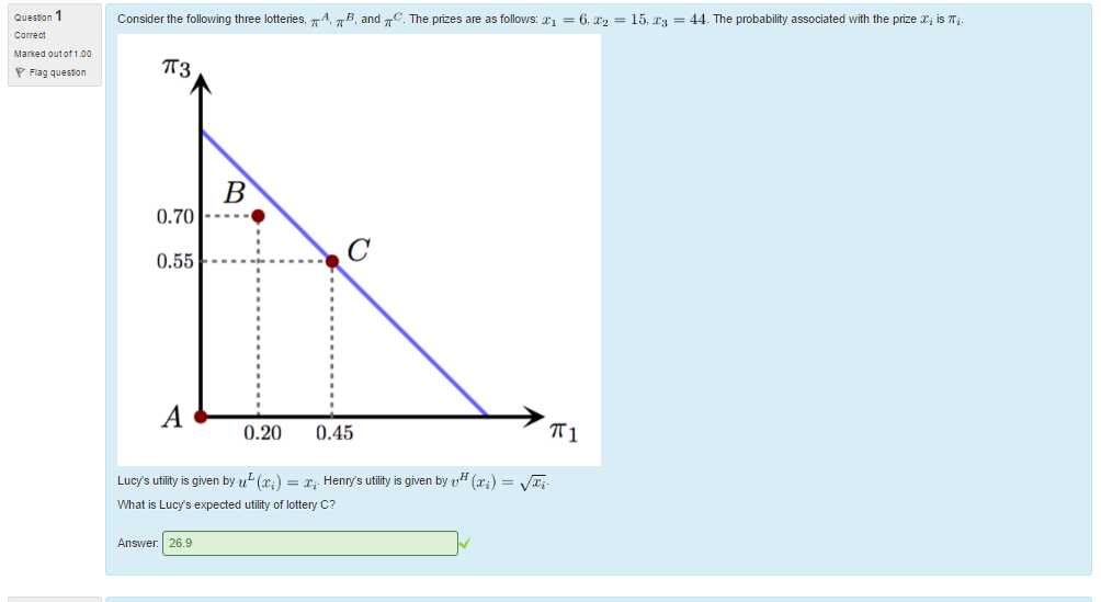Queston 1 Consider the following three lotteries TA, | Chegg.com