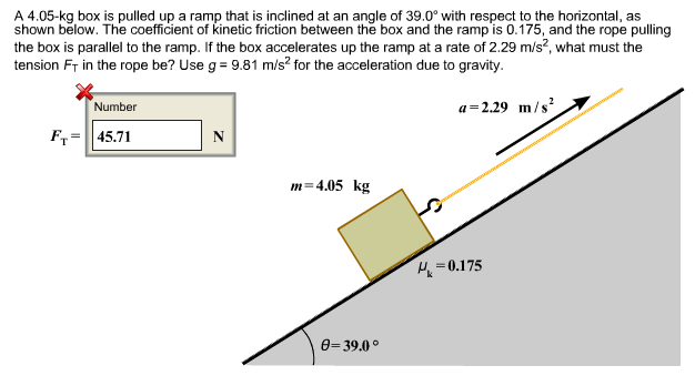 Solved A 4.05-kg box is pulled up a ramp that is inclined at | Chegg.com