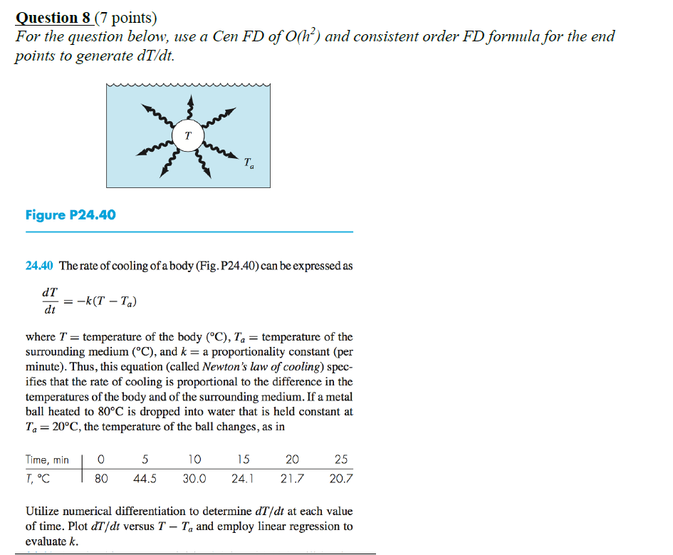 Solved For the question below, use a FD of O(h^2) and | Chegg.com