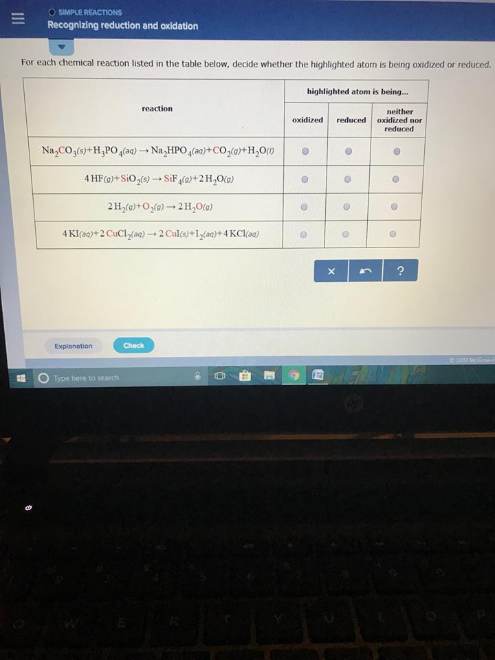 Solved SIMPLE REACTIONS -Recognizing reduction and oxidation | Chegg.com Solved SIMPLE REACTIONS -Recognizing reduction and oxidation | Chegg.com