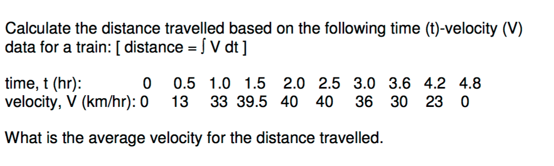 Solved Calculate the distance travelled based on the | Chegg.com