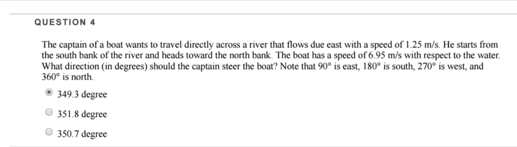 Solved The captain of a boat wants to travel directly across | Chegg.com