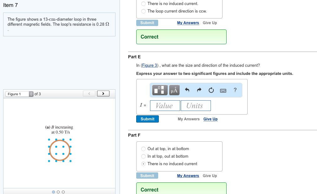 Item 7 The figure shows a 13-cm-diameter loop in | Chegg.com