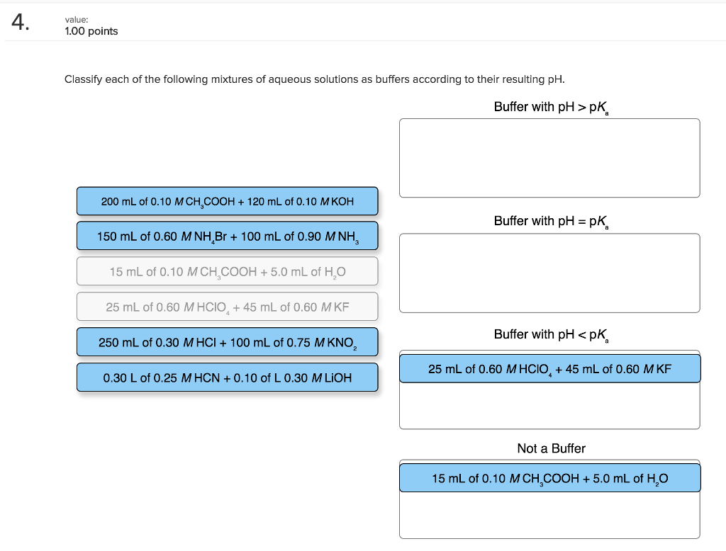 Solved Classify each of the following mixtures of aqueous | Chegg.com