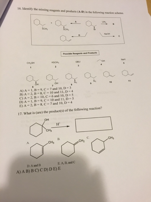 Solved Identify the missing reagents and products (A-D) in | Chegg.com